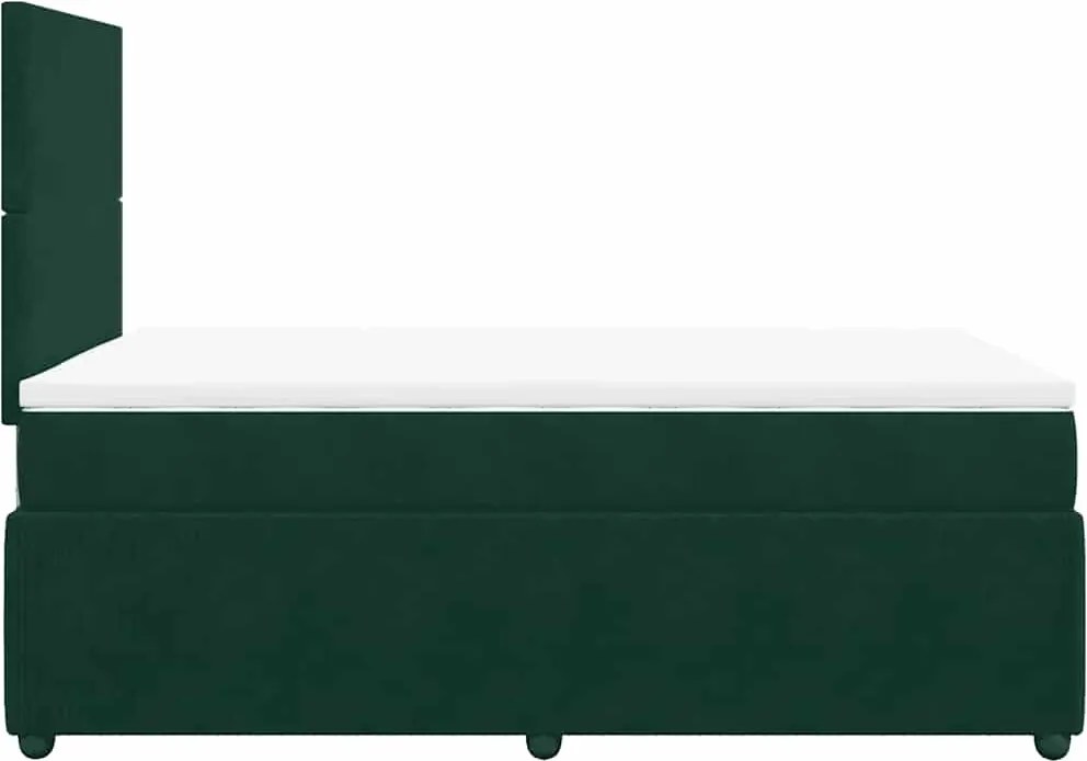 Box spring postel s matrací tmavě zelená 120x190 cm samet 3294583