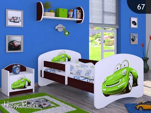 SM Dětská postel s obrázkem zelené auto 180 x 90 cm - kalvados