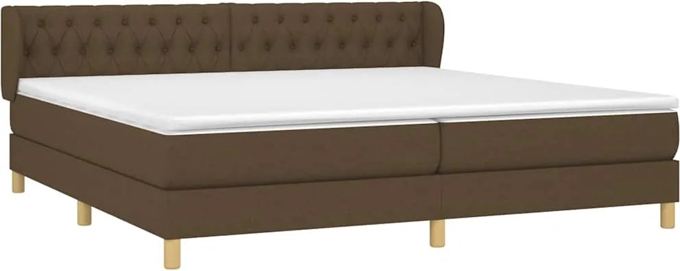 Box spring postel s matrací tmavě hnědá 200x200 cm textil 3127072
