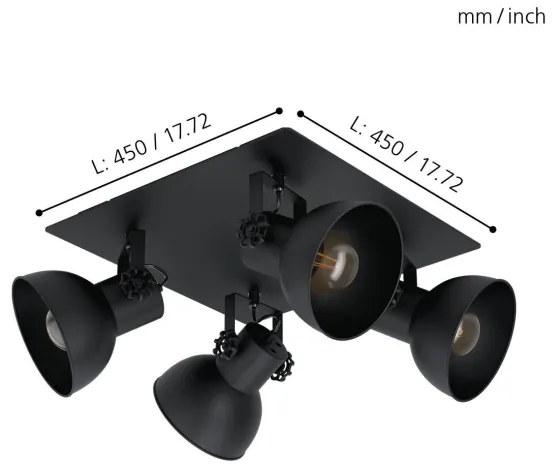 Eglo 43434 - Bodové svítidlo BARNSTAPLE 2 4xE27/40W/230V