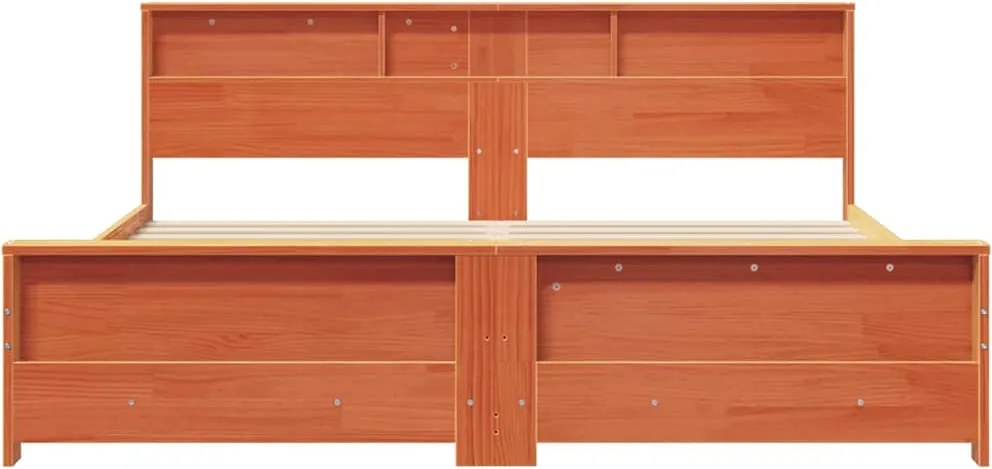 Rám postele s čelo Voskově hnědá 200 x 200 cm Masivní borovice 3394215