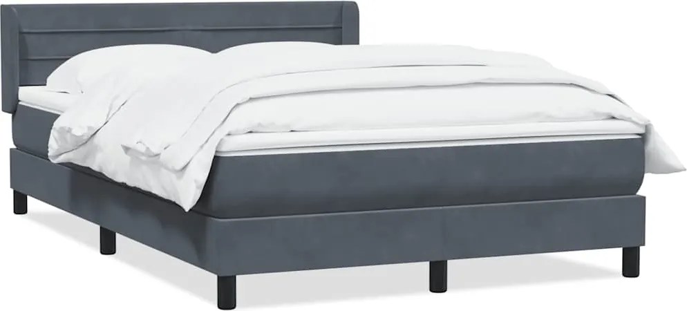 Box spring postel s matrací tmavě šedá 160x210 cm samet 3318202