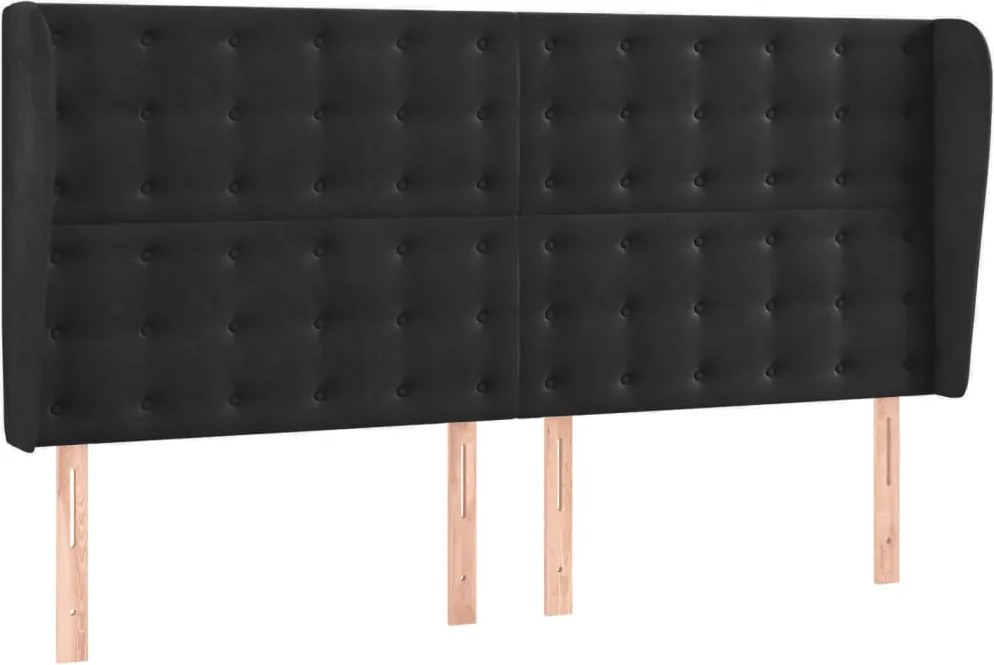 Box spring postel s matrací a LED černá 200x200 cm samet 3136385