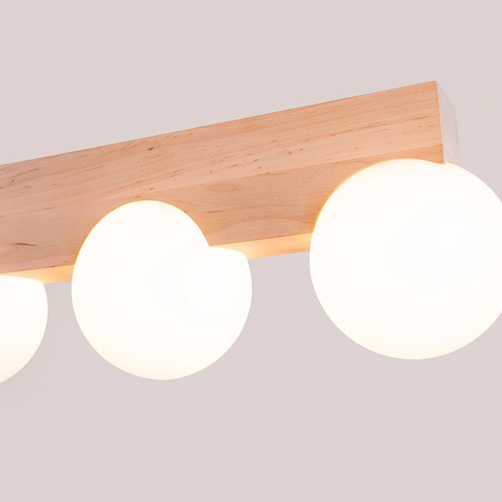 Sollux Lighting Stropní svítidlo BULBO 4 přírodní dřevo