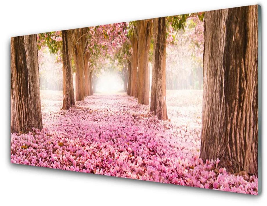 akrylový obraz Strom Růže Květiny Příroda 140x70 cm