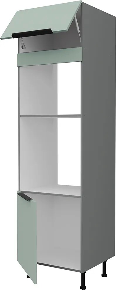 ARIA sa | vysoká skříňka 60 DPM-215 2F na vestavnou troubu a mikrovlnku | 60 cm | ANTI FINGERPRINT povrch | antracit/aquamarine