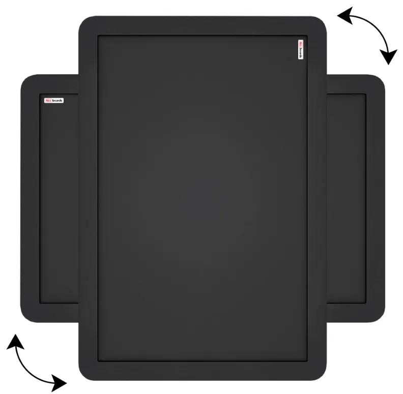 Allboards, Černá křídová tabule 90x60 cm, dřevěný rám, černý smartphone TB96iPC