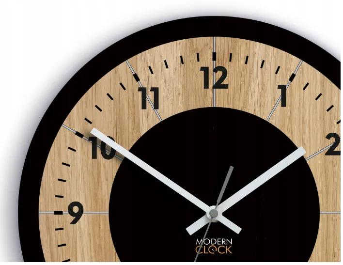 M.Clock Nástěnné dřevěné hodiny 33,5x33,5cm hnědé