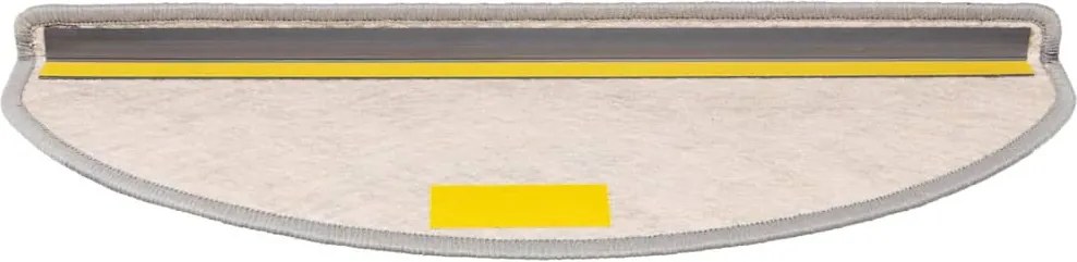 Samolepicí nášlapy na schody sisal 15 ks 65 x 21 x 4 cm platina 326870