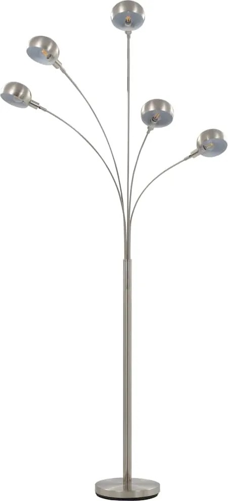 Stojací lampa 200 cm 5 x E14 stříbrná 282417