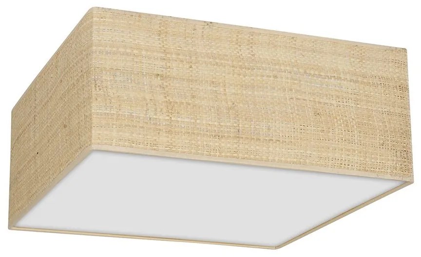 Stropní svítidlo Marshall Square, 1x ratanové stínítko, (bílé plexisklo), (50 cm)