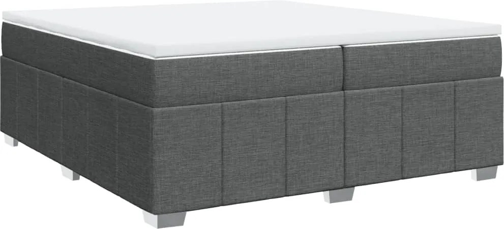 Box spring postel s matrací tmavě šedá 200x200 cm textil 3285499