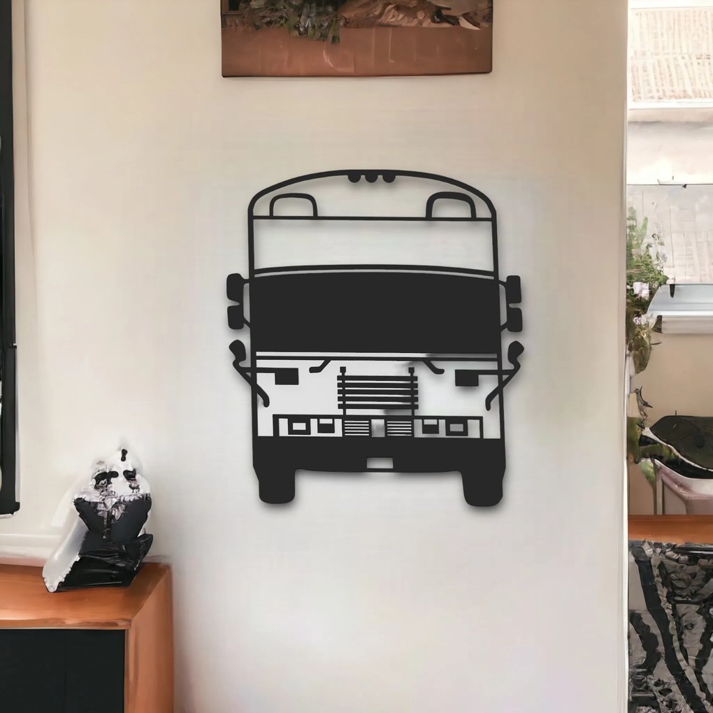 Obytný Bus - kovový obraz na zeď Velikost: 125cm, Barva: Black