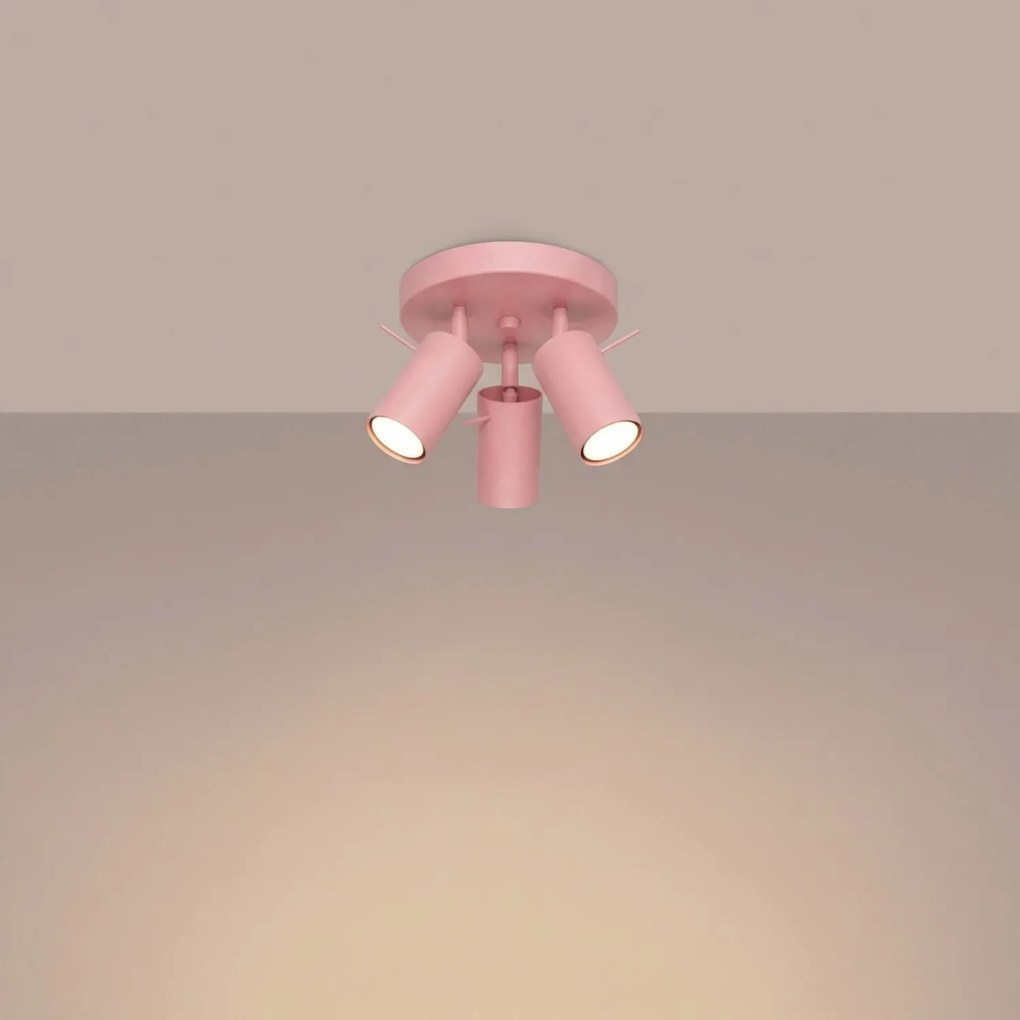 Sollux Lighting Stropní svítidlo RING 3P růžové