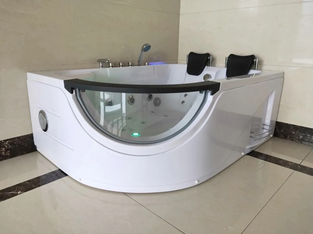 Rohová hydromasážní vana Essente Castylia SGM-KL9209L 170 × 118 cm LEVÁ  rohová asymetrická hydromasážní vana pro dvě osoby