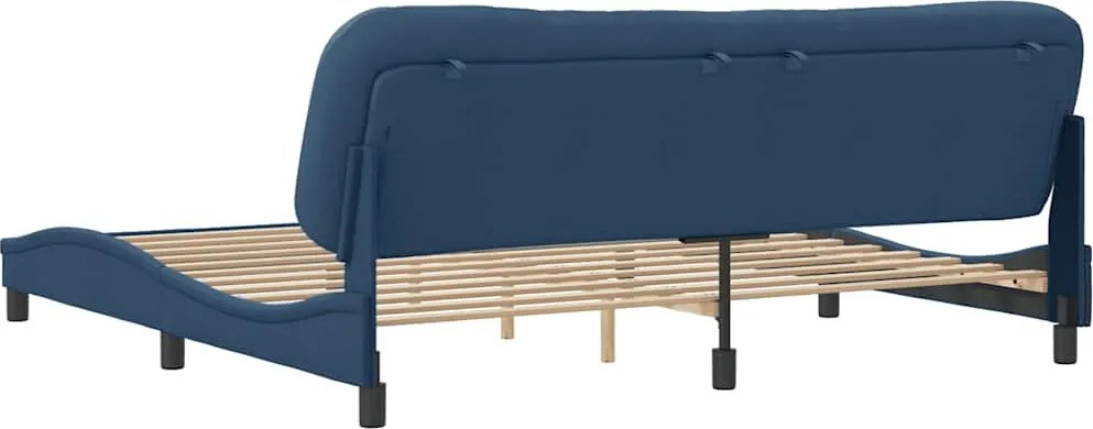 Rám postele bez matrace Hvar modrý 200 x 200 cm textil 3207799