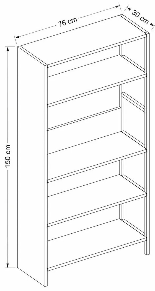 DRAMO policový regál, dub Artisan / černá