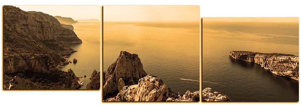 Obraz na plátně - Majestátní krajina s klidným mořem - panoráma 5233FE (150x50 cm)
