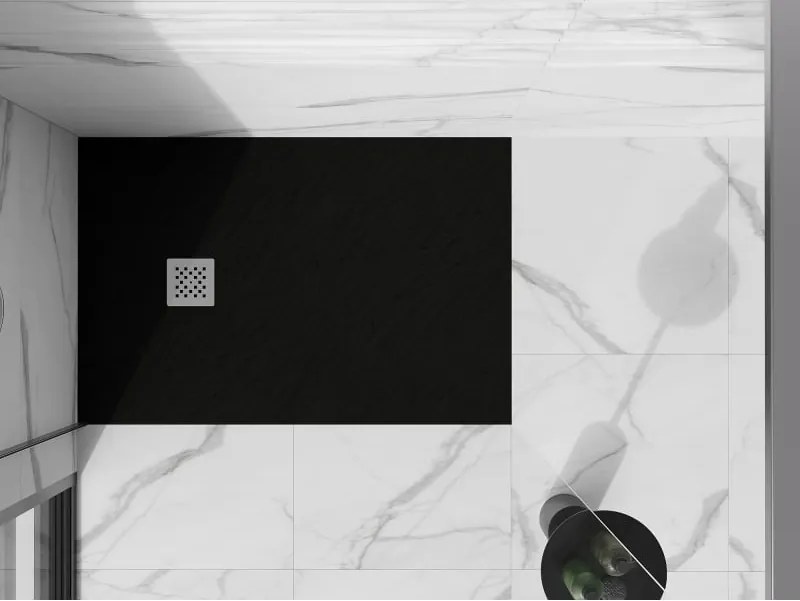 Mexen Stone+ kompozitní sprchová vanička obdélníková 80 x 70 cm, černá - 44707080