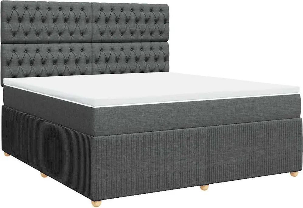 Box spring postel s matrací tmavě šedá 180x200 cm textil 3292143