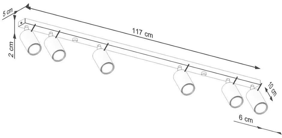 Bodové svítidlo v cihlové barvě 6x117 cm Etna – Sollux