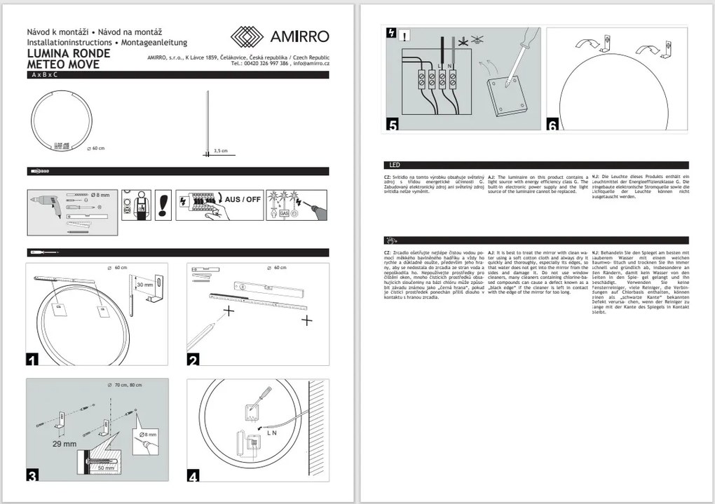 LUMINA RONDE METEO zrcadlo na chodbu do předsíně nástěnné do koupelny 412-436