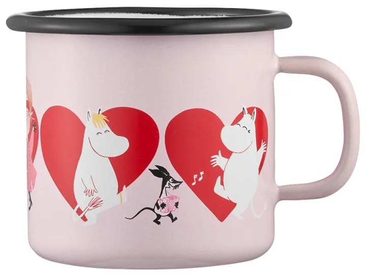 Hrnek Moomin Heart 0,25l, smalt / růžový