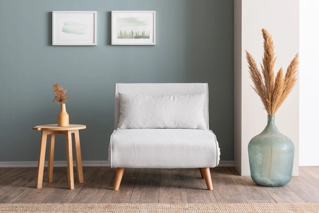 Hanah Home Rozkládací křeslo FOLDE krémové