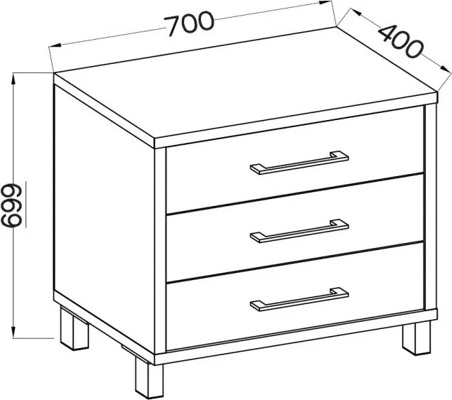 Casarredo - Komfort nábytek Komoda ROMANIA 3S světle šedá