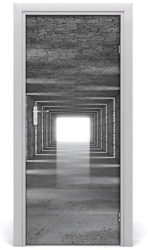 Samolepící fototapeta na dveře Tunel z cihel 75x205 cm