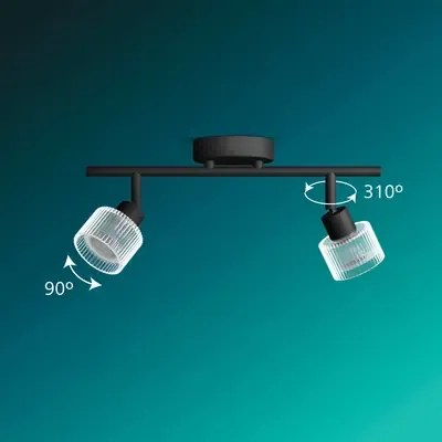 Philips Horen černá / LED bodové svítidlo / 2x5W / GU10 / IP20
