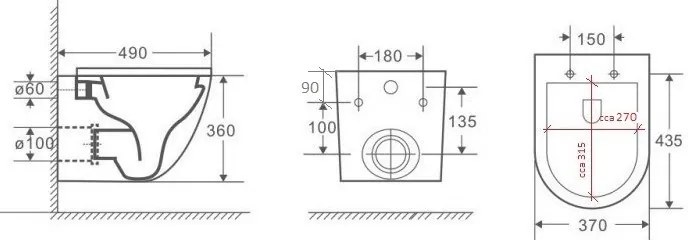 Olsen Spa ARCO OLKLT046E wc závěsné rimless + slim sedátko softclose