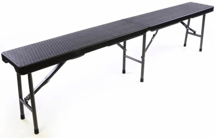 Garthen 39509 Zahradní set lavice a stůl v ratanové optice - černá