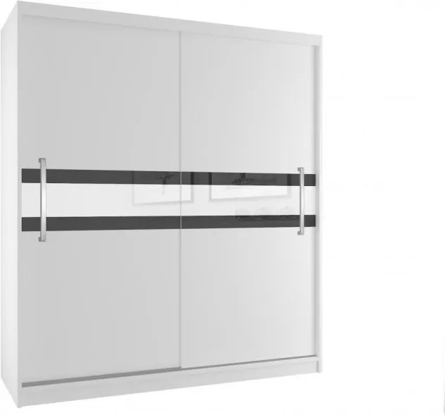 Moderní skříň s posuvnými dveřmi se skleněným vzorem šířka 133 cm Bez dojezdu