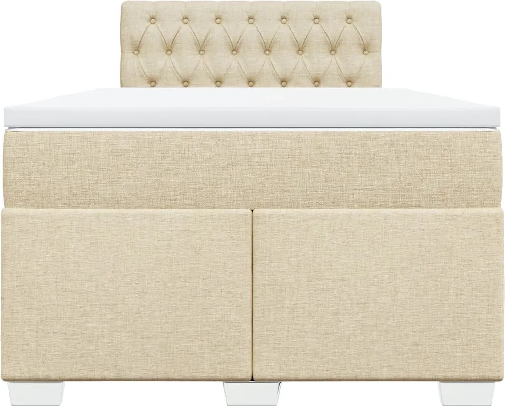 Box spring postel s matrací krémová 120x190 cm textil 3288139