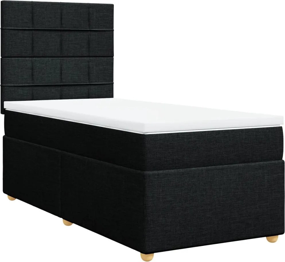 Box spring postel s matrací černá 100 x 200 cm textil 3291193