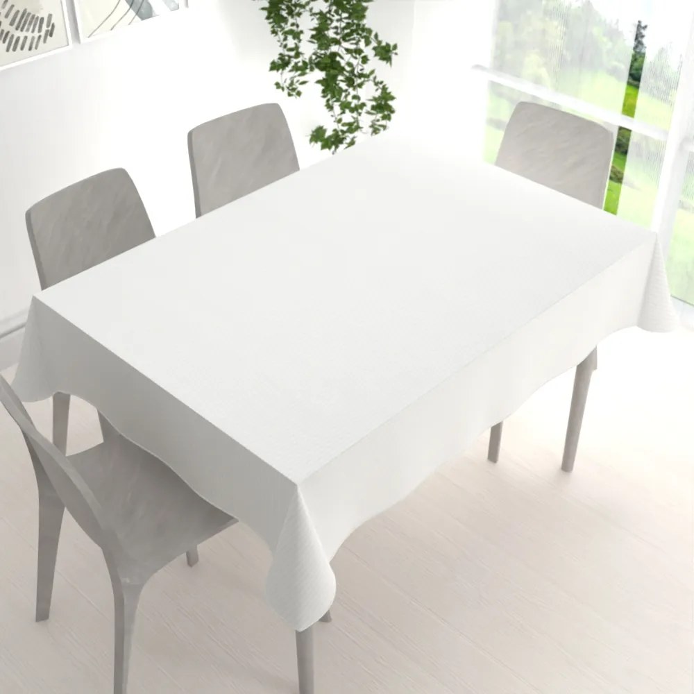 Biante Damaškový obdélníkový ubrus Atlas Gradl DM-012 Bílý - tenké proužky 2 mm 60x100 cm