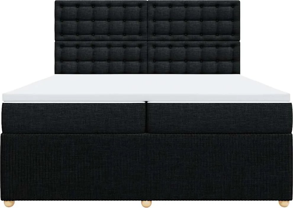 Box spring postel s matrací černá 200x200 cm textil 3294479