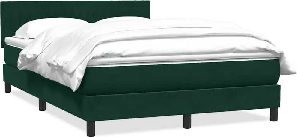 Box spring postel s matrací tmavě zelená 160x220 cm samet 3316458