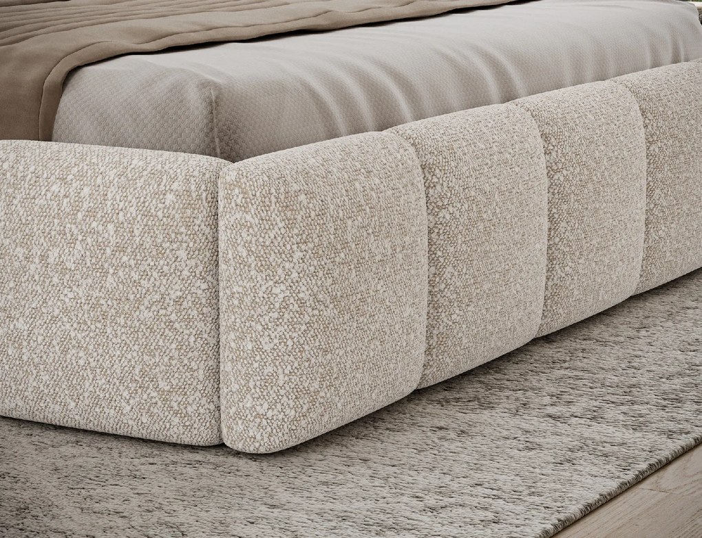 Postel Edvige + Dřevěný rám + plynový výtah + kontejner 140x200