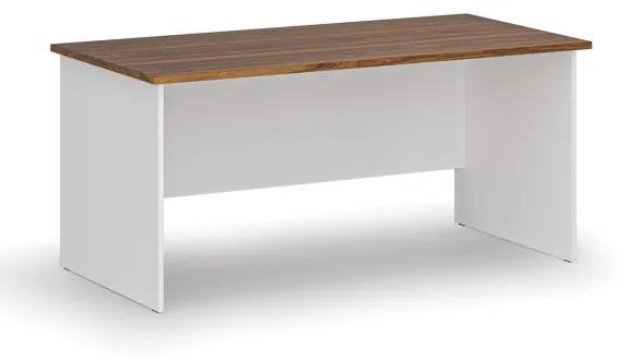 Kancelářský psací stůl rovný PRIMO WHITE, 1600 x 800 mm, bílá/ořech