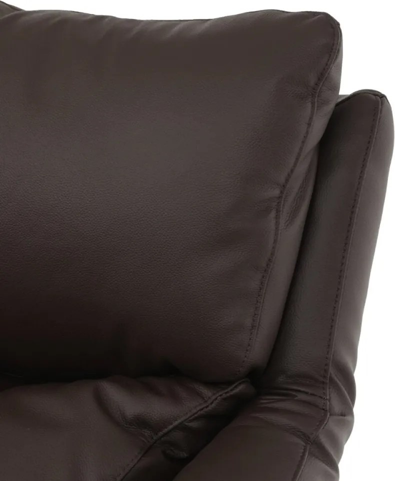 Autronic Relaxační křeslo OLBIO – elektrické zabudované ovládání, hnědá, kůže