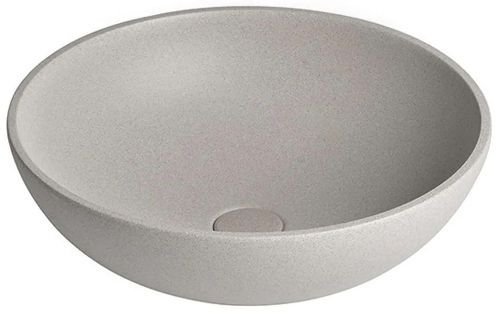 Sapho - Umyvadlová mísa Turf, průměr 44 cm, bez přepadu, bílý pískovec AR437