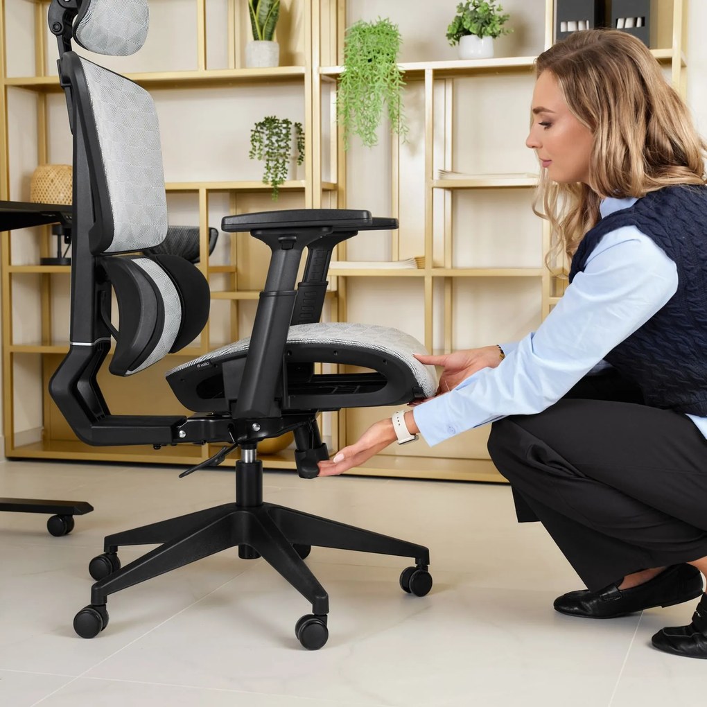 Ergonomické křeslo Preda – Šedý