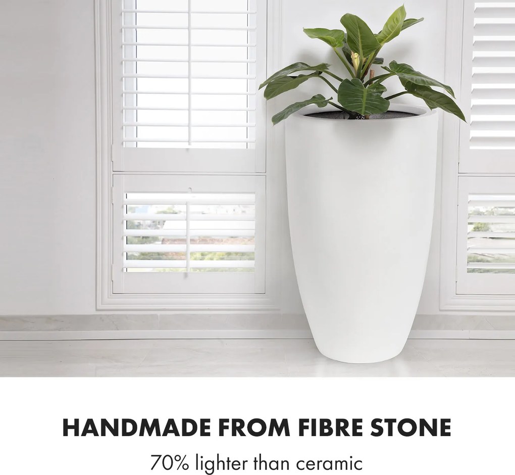 Fox & Fern Květináč Almere Fibre Stone ideální pro rostliny, ručně vyrobený, kónický