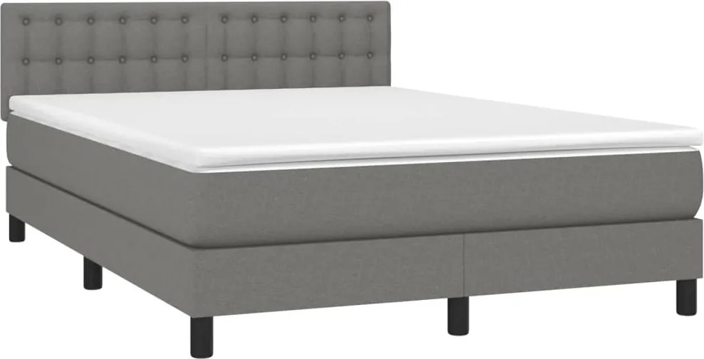 Box spring postel s matrací tmavě šedá 140x200 cm textil 3140378