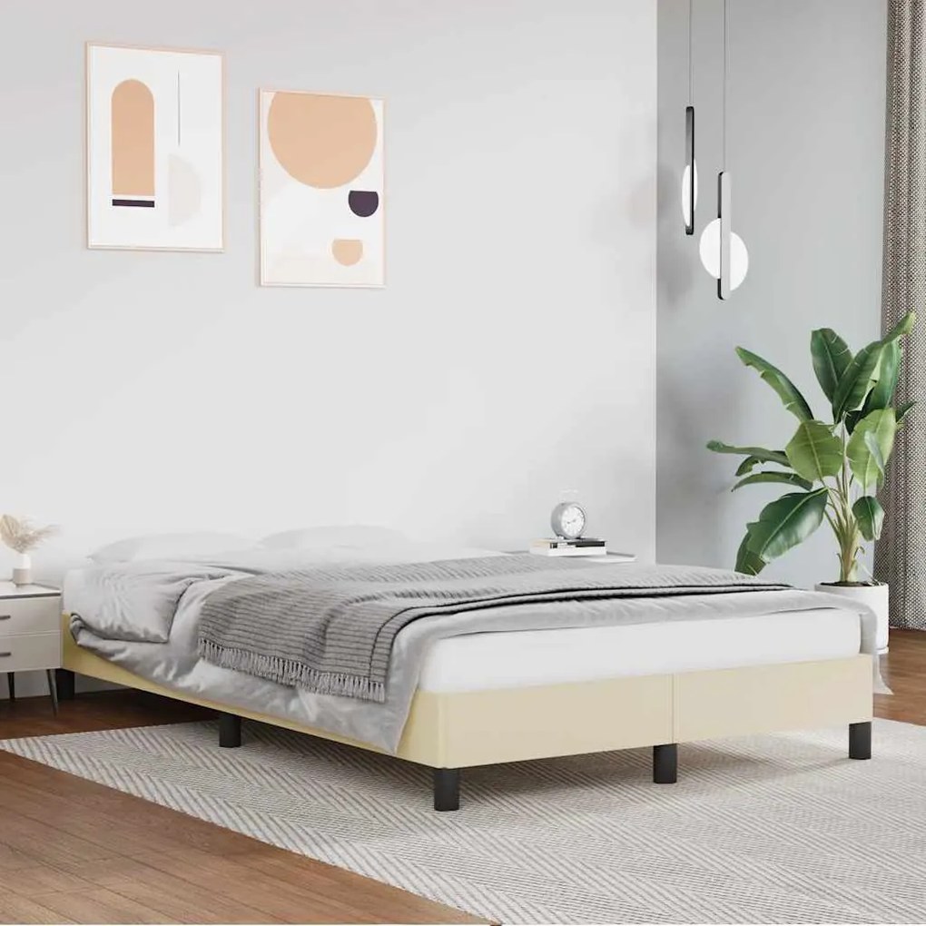 Rám postele bez matrace krémový 120x190 cm umělá kůže 3269621