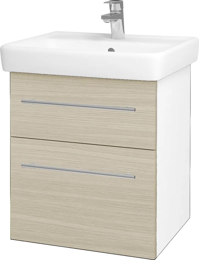 Dřevojas Koupelnová skříň Q MAX SZZ2 55 Varianta: N01 Bílá lesk / Úchytka T01 / N08 Cosmo