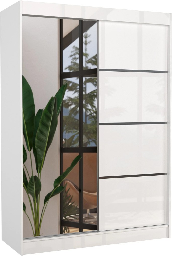 ADRK Furniture Posuvná skříň s zrcadlem GILTON 150 SW-GIL-W-150+A272