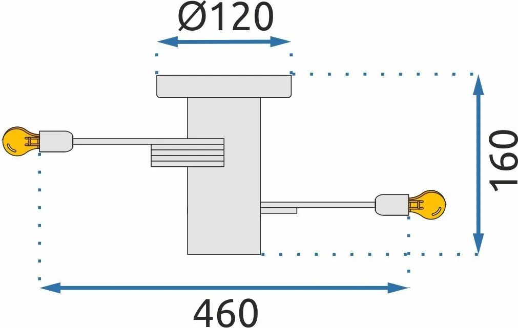 Toolight - Stropní svítidlo 5xE27 60W APP741-5C, černá, OSW-01106